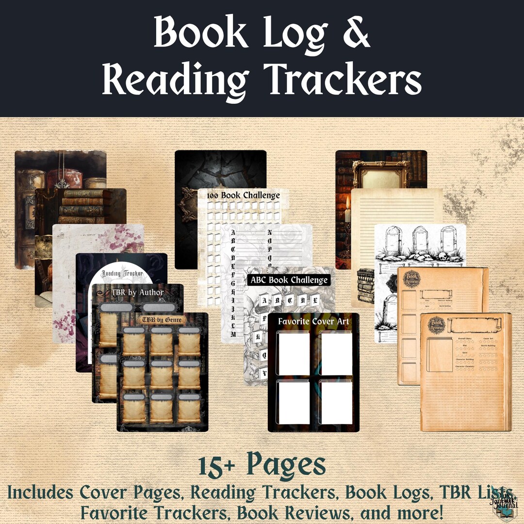 15+ Reading Journal Printable Bundle | Book Log, TBR List, Favorites ...