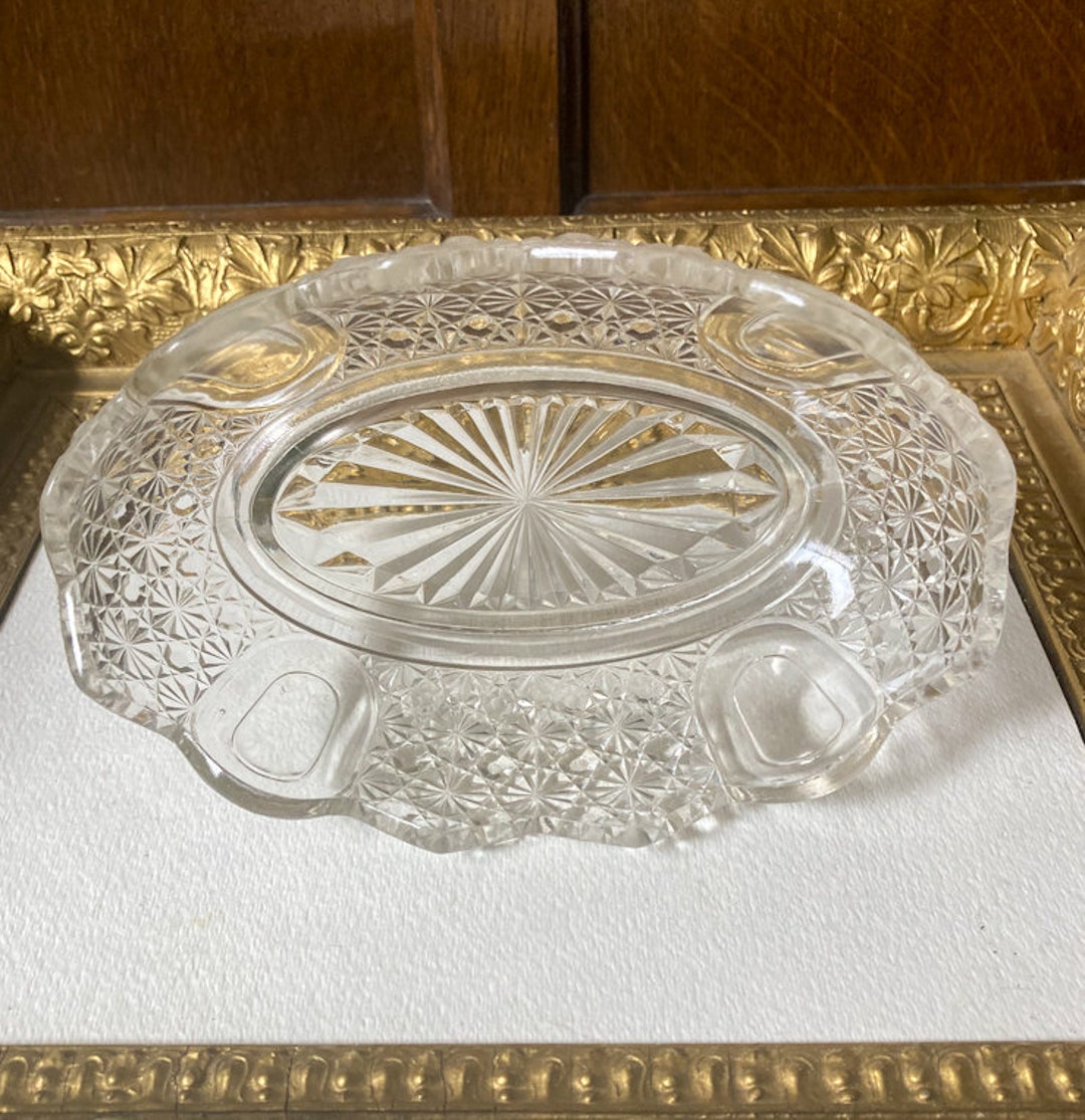 EAPG Cooperative Flint Glass Footed Bowl Pearl Pattern - Etsy