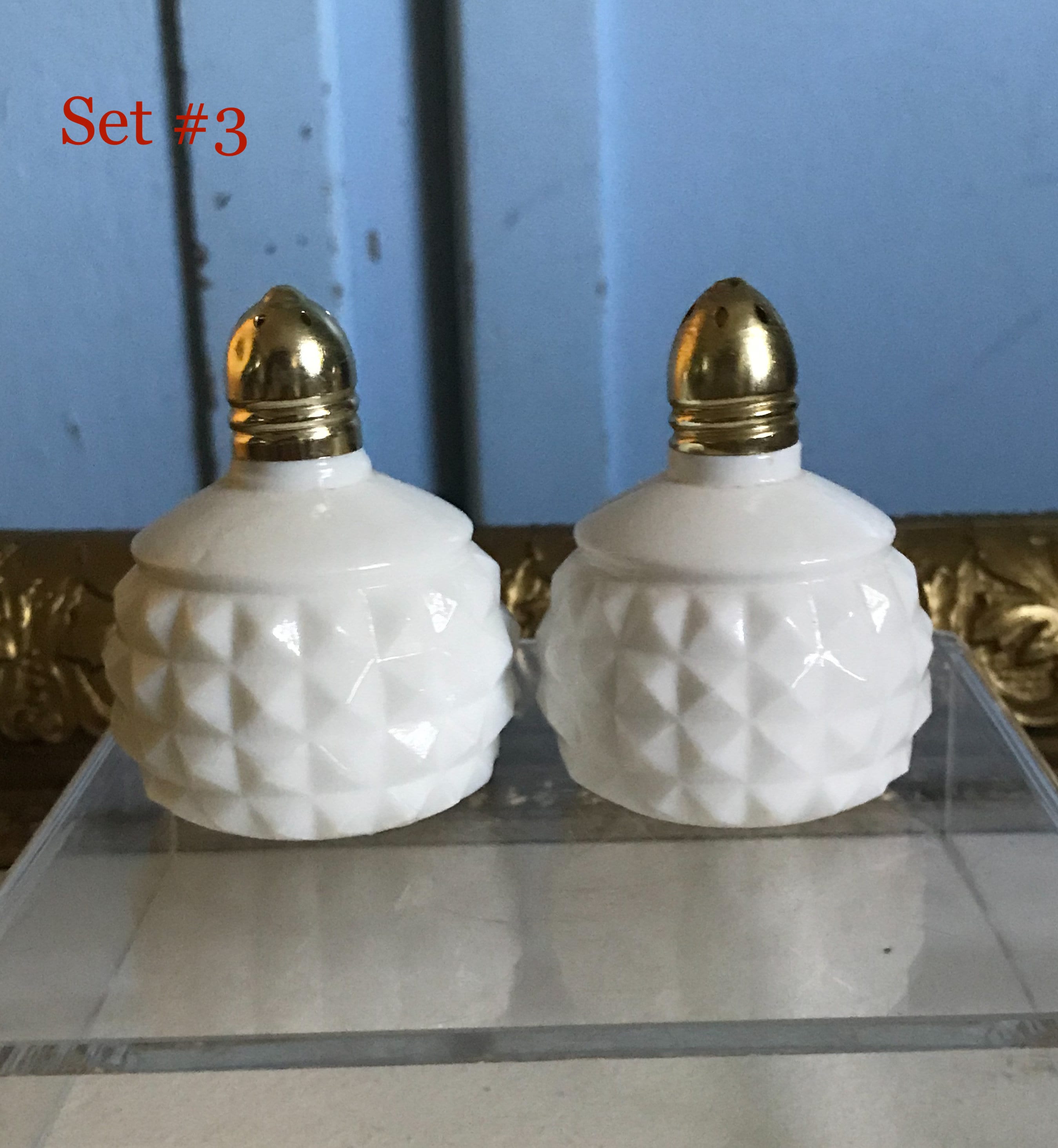 Vintage Made in Japan Milk Glass Diamond Point Individual Salt | Etsy