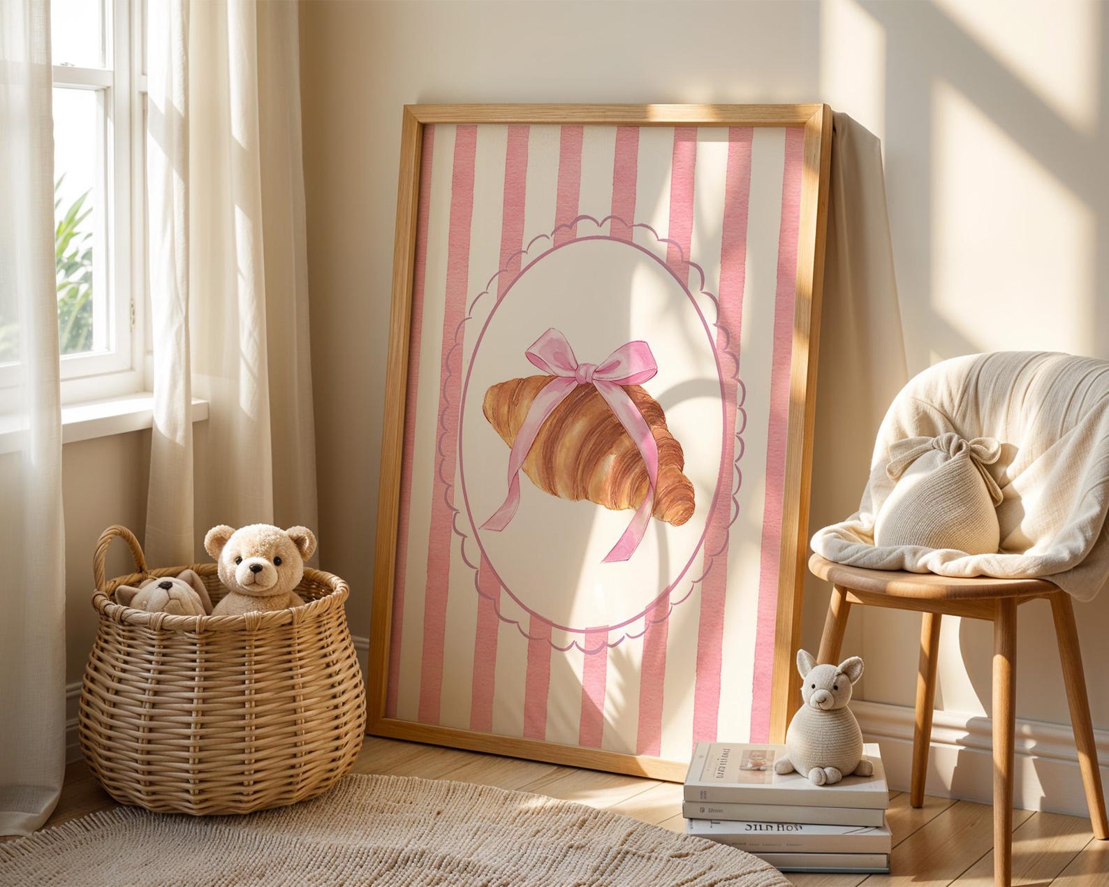 French Bakery Printable Wall Art Set of 2, Croissant & Macaron Prints ...