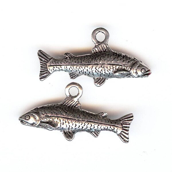 Pewter Trout Charm - Etsy