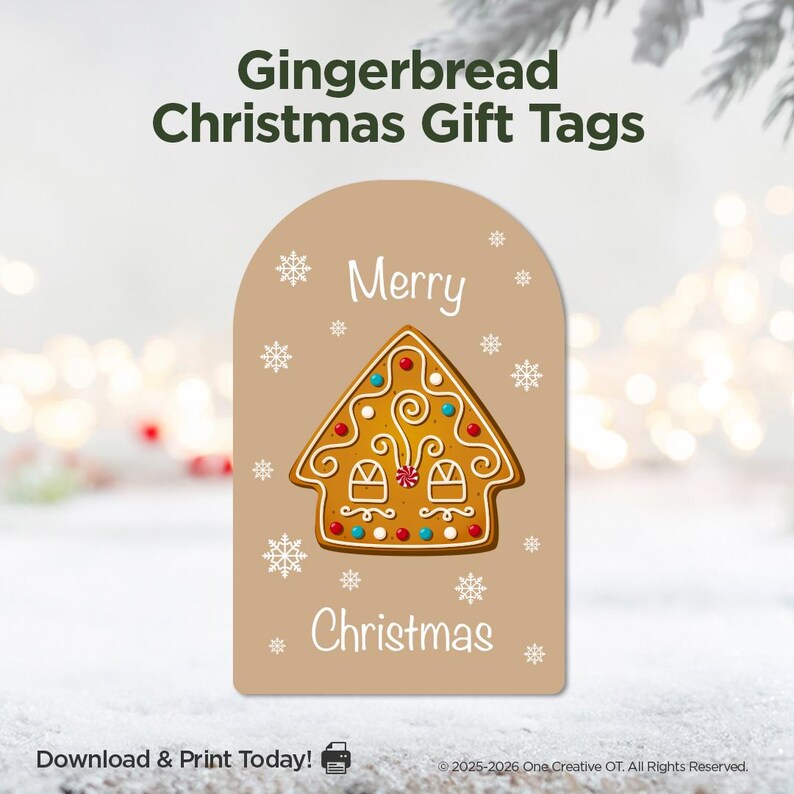 Printable Gingerbread Christmas Gift Tags | Holiday Present Labels ...