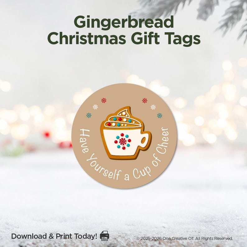 Printable Gingerbread Christmas Gift Tags | Holiday Present Labels ...