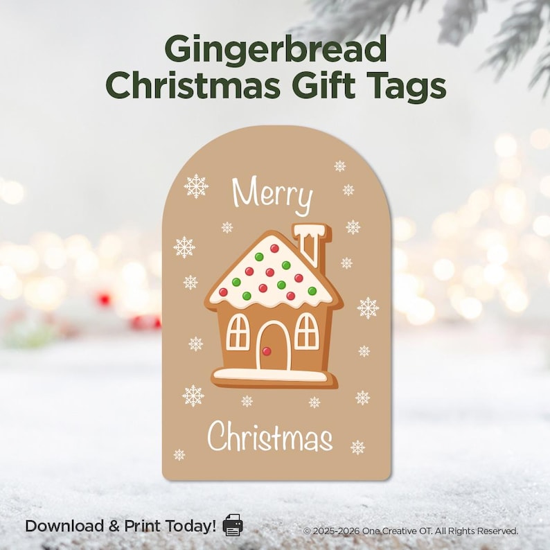 Printable Gingerbread Christmas Gift Tags | Holiday Present Labels ...