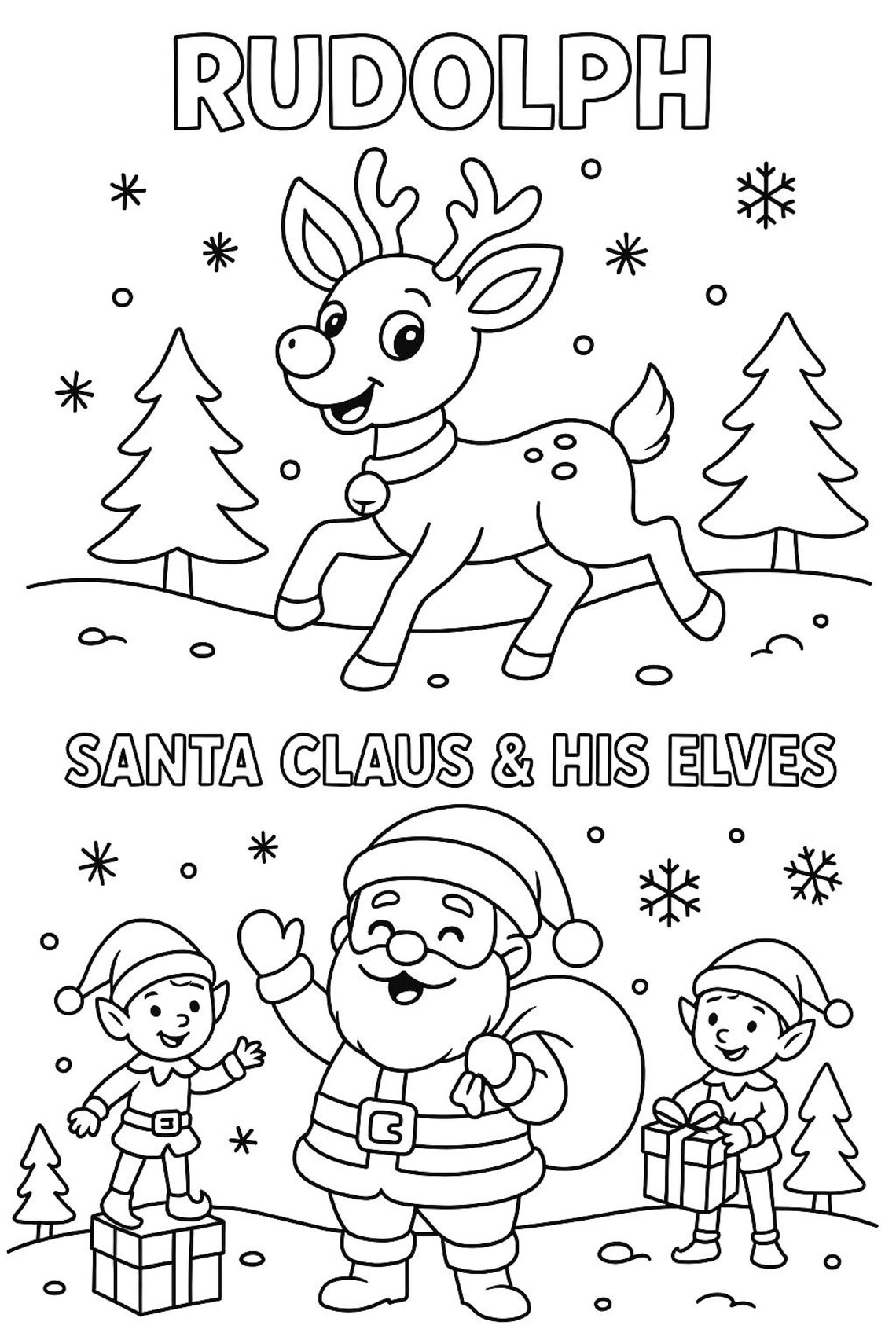 Printable Holiday Coloring Pages for Kids, Cute Cartoon Animals, Fall ...