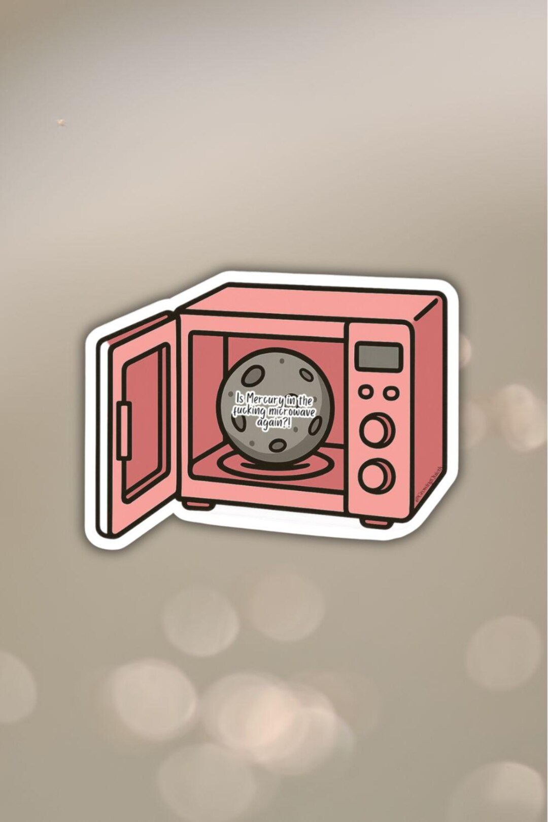 Mercury in the Microwave Sticker | Retro Pink Microwave | Funny ...