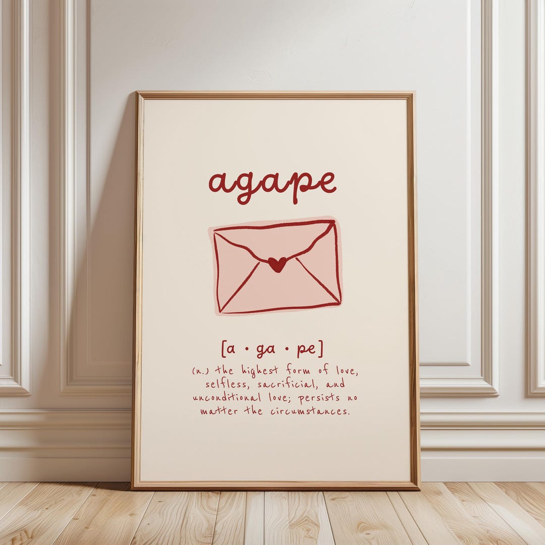 Agape Love Definition Wall Art, Christian Scripture Print, Minimalist ...