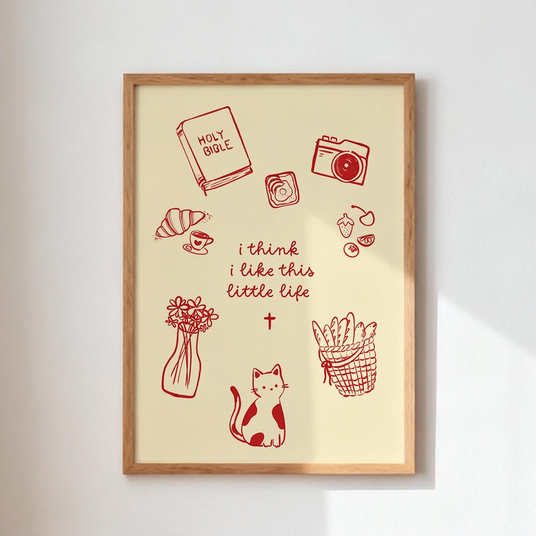I Think I Like This Little Life Print, Trendy Christian Wall Art, Bible ...