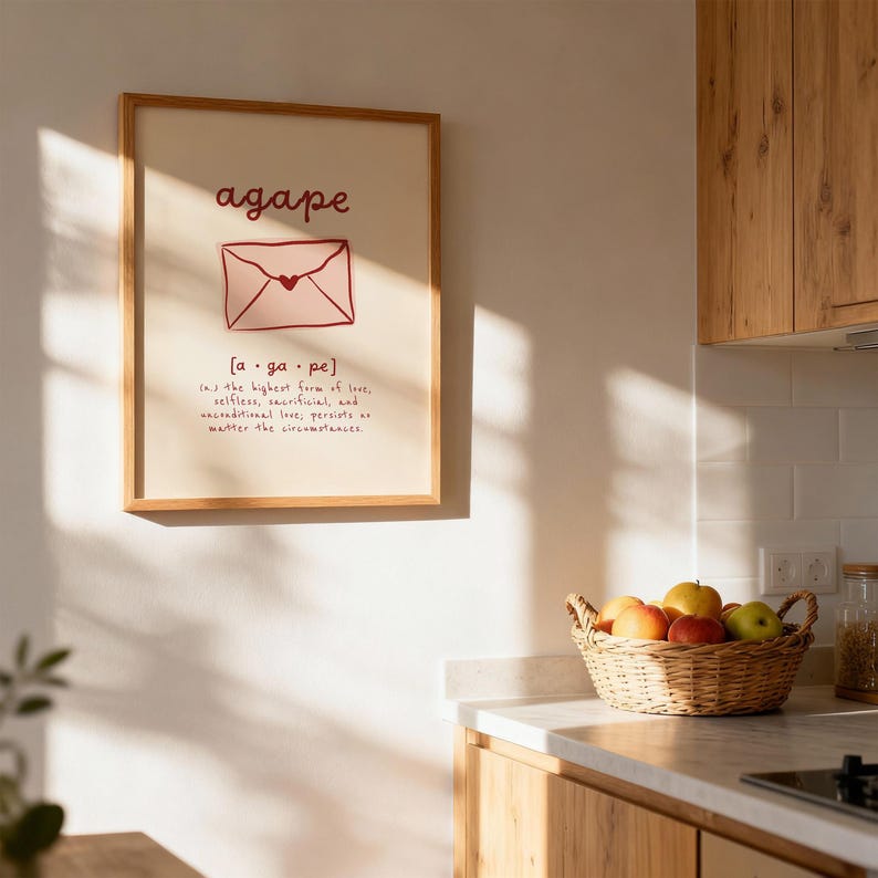 Agape Love Definition Wall Art, Christian Scripture Print, Minimalist ...