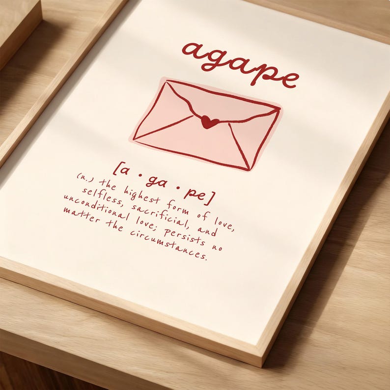 Agape Love Definition Wall Art, Christian Scripture Print, Minimalist ...