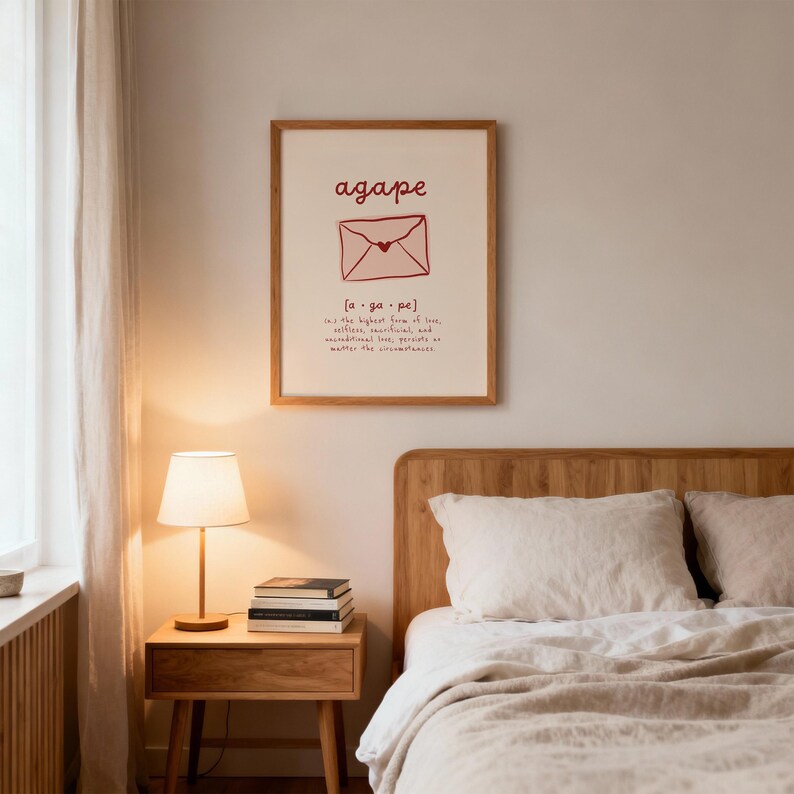 Agape Love Definition Wall Art, Christian Scripture Print, Minimalist ...
