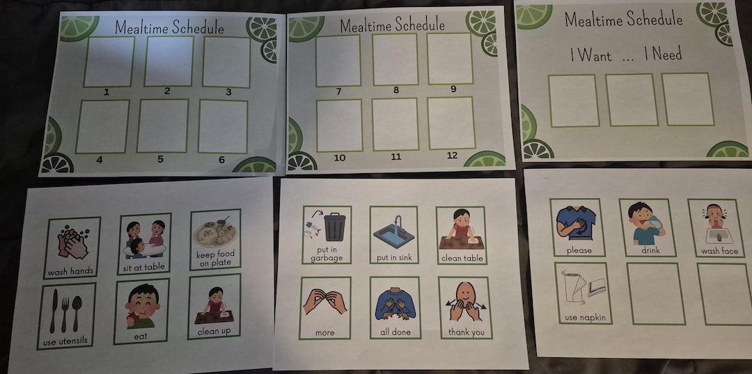 Mealtime Visual Schedule | Autism & Picky Eating Support | Visual ...