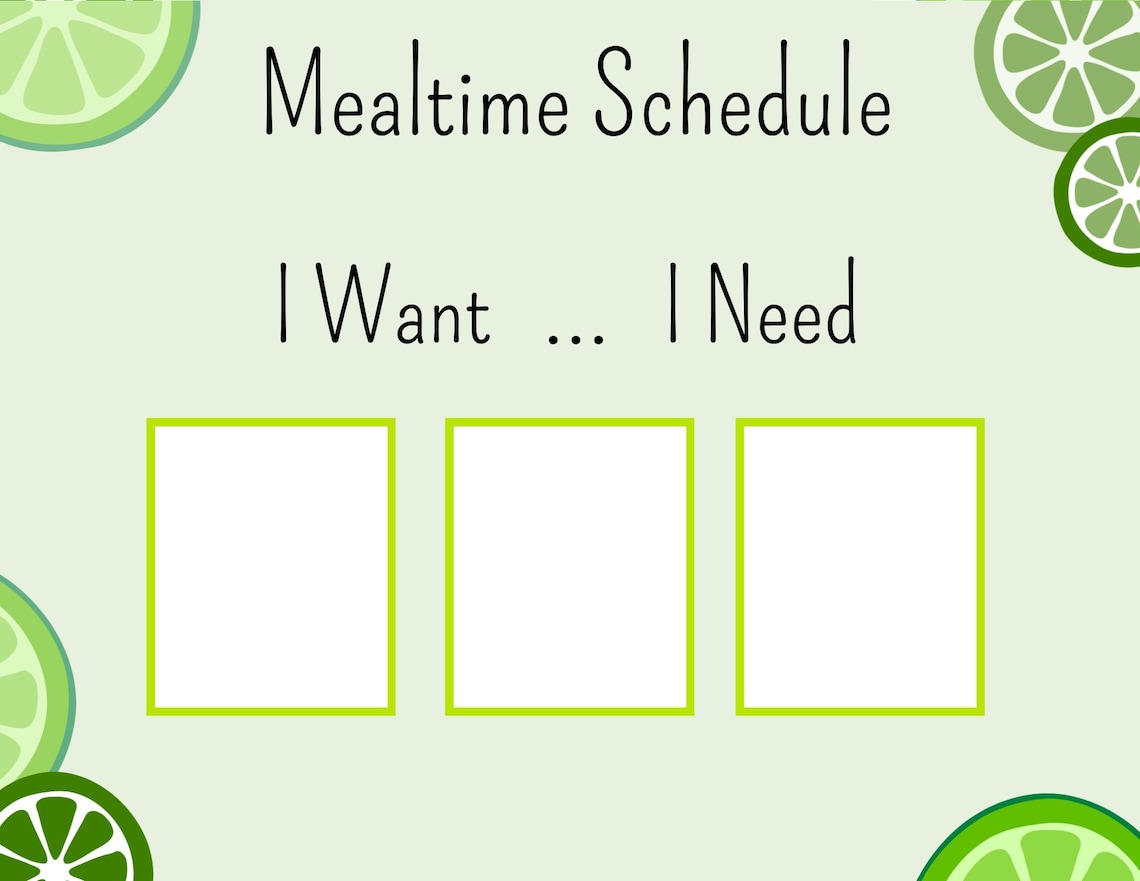 PDF Meal / Food Time Visual Schedule | Autism & Picky Eating Mealtime ...