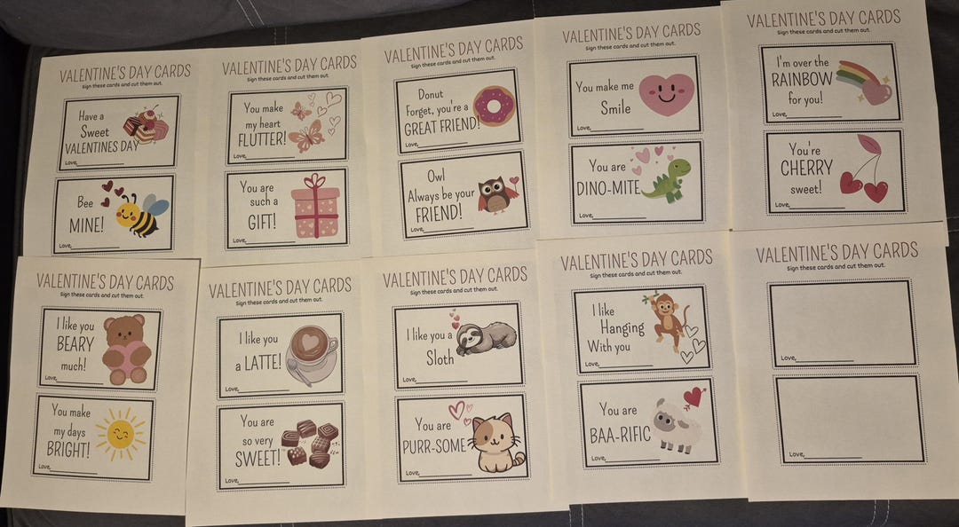Bilingual Valentine’s Day Cards for Kids | 40 Cards Bundle - English ...
