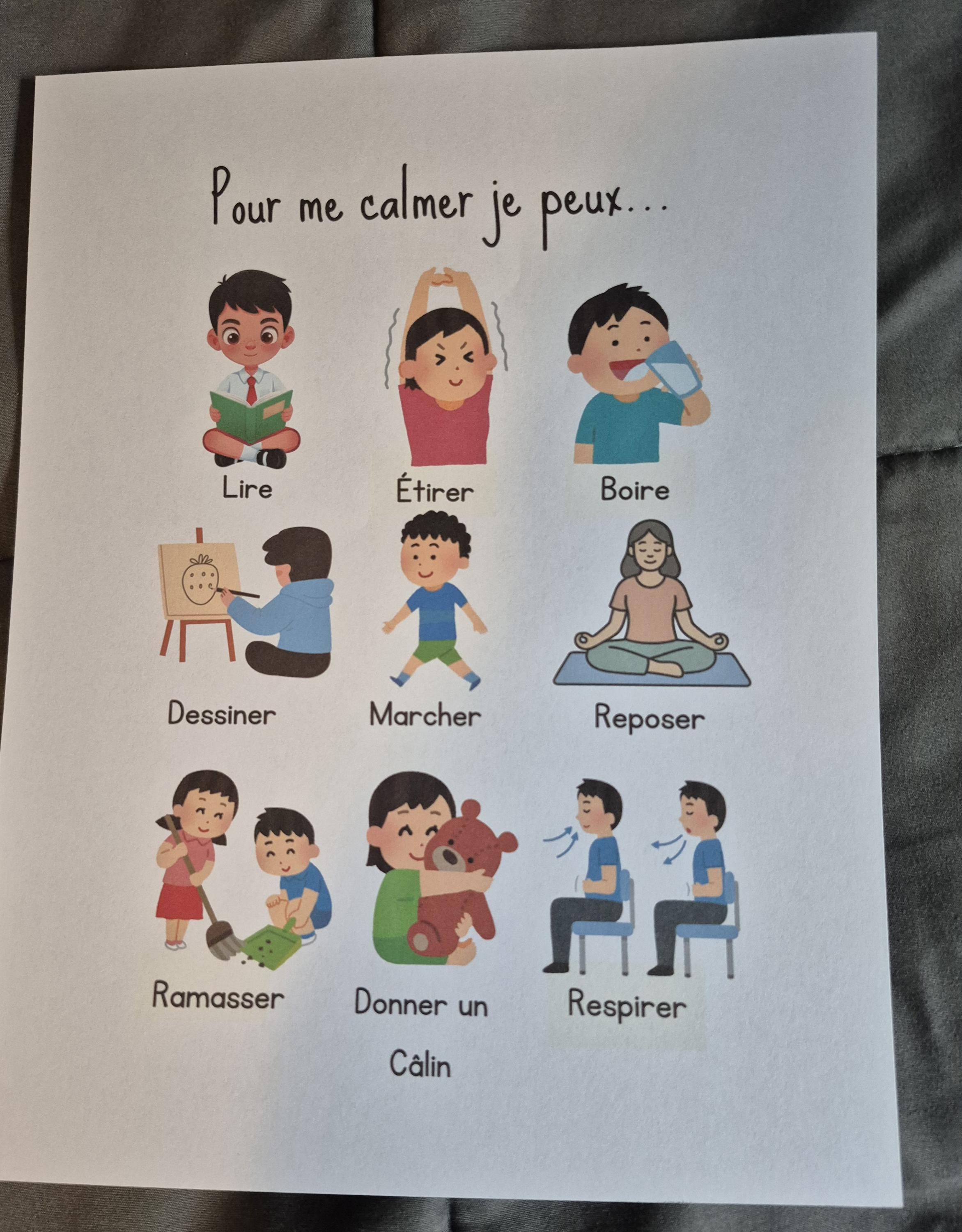 Affiche Coin Calme | Régulation émotionnelle | Stratégies Pour Enfants ...