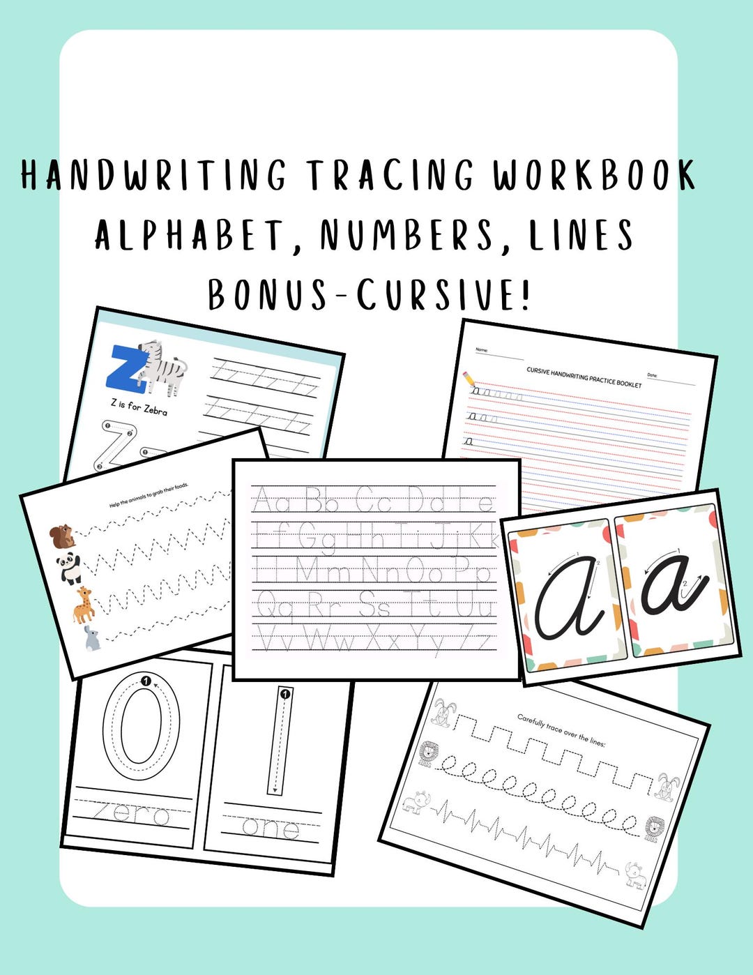 PDF Handwriting Tracing Workbook | Alphabet, Numbers, Lines + BONUS ...