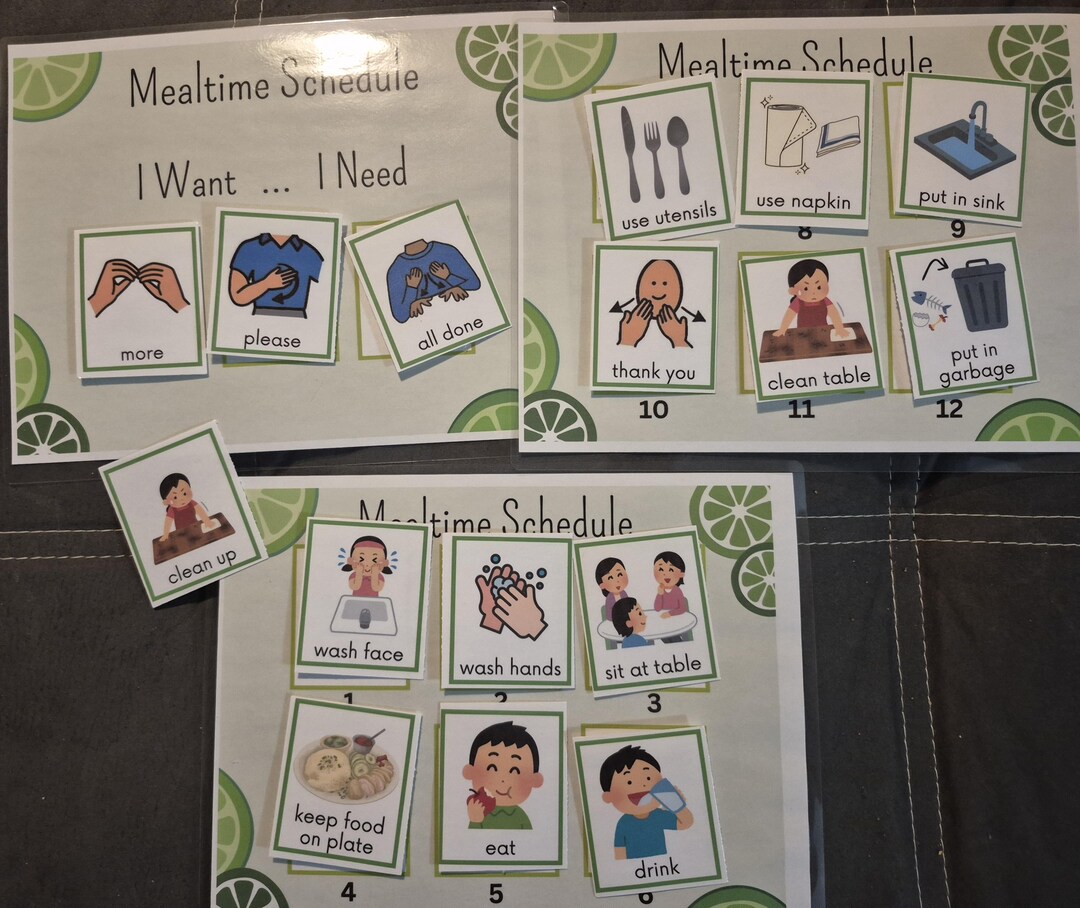 PDF Meal / Food Time Visual Schedule | Autism & Picky Eating Mealtime ...