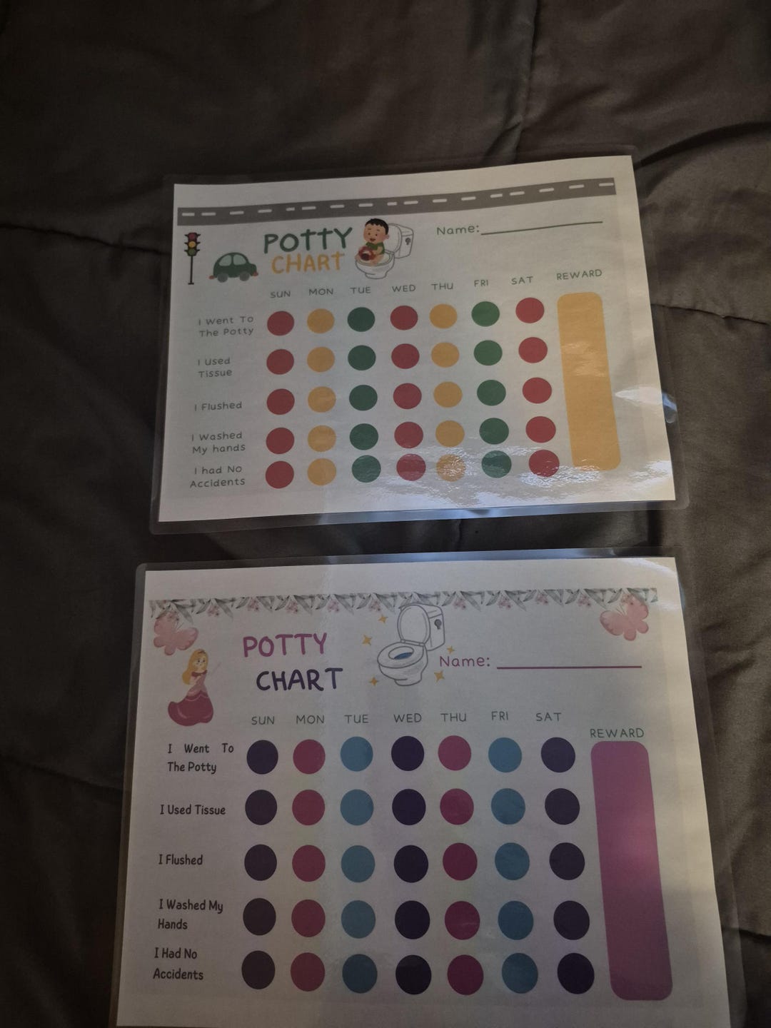 Bilingual Potty Training Chart | English + French | Boy & Girl Versions ...