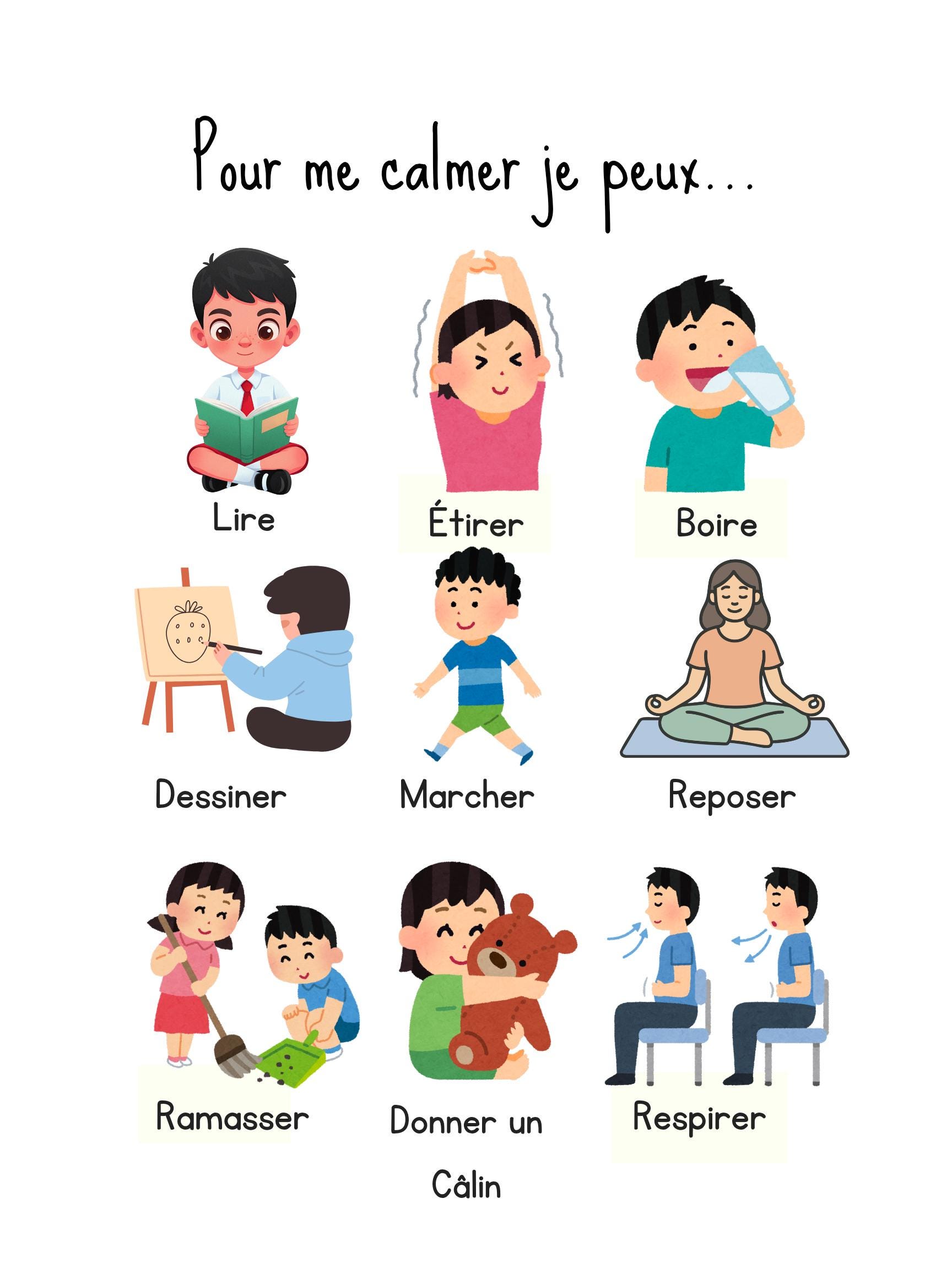 Affiche Coin Calme | Régulation émotionnelle | Stratégies Pour Enfants ...