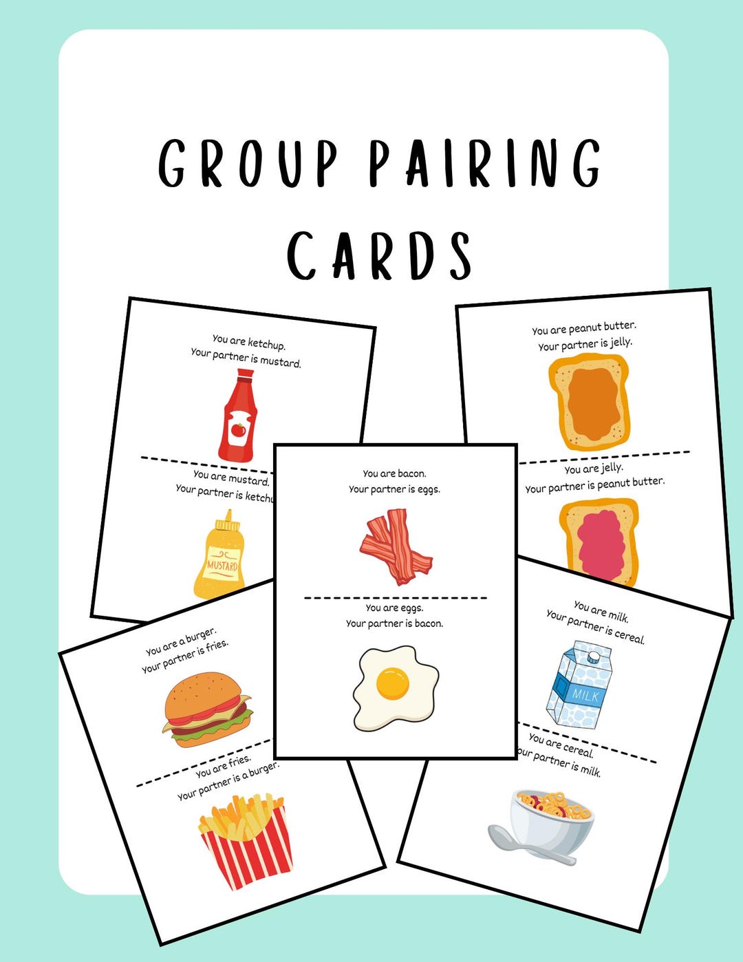 Classroom Group Pairing Cards | Fun Partner & Team Matching Activity ...