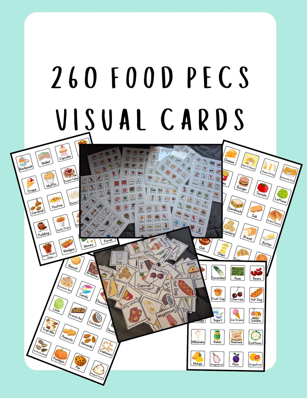 PDF Food PECS 260 Cards | Visual Schedule, AAC Support | Autism ...
