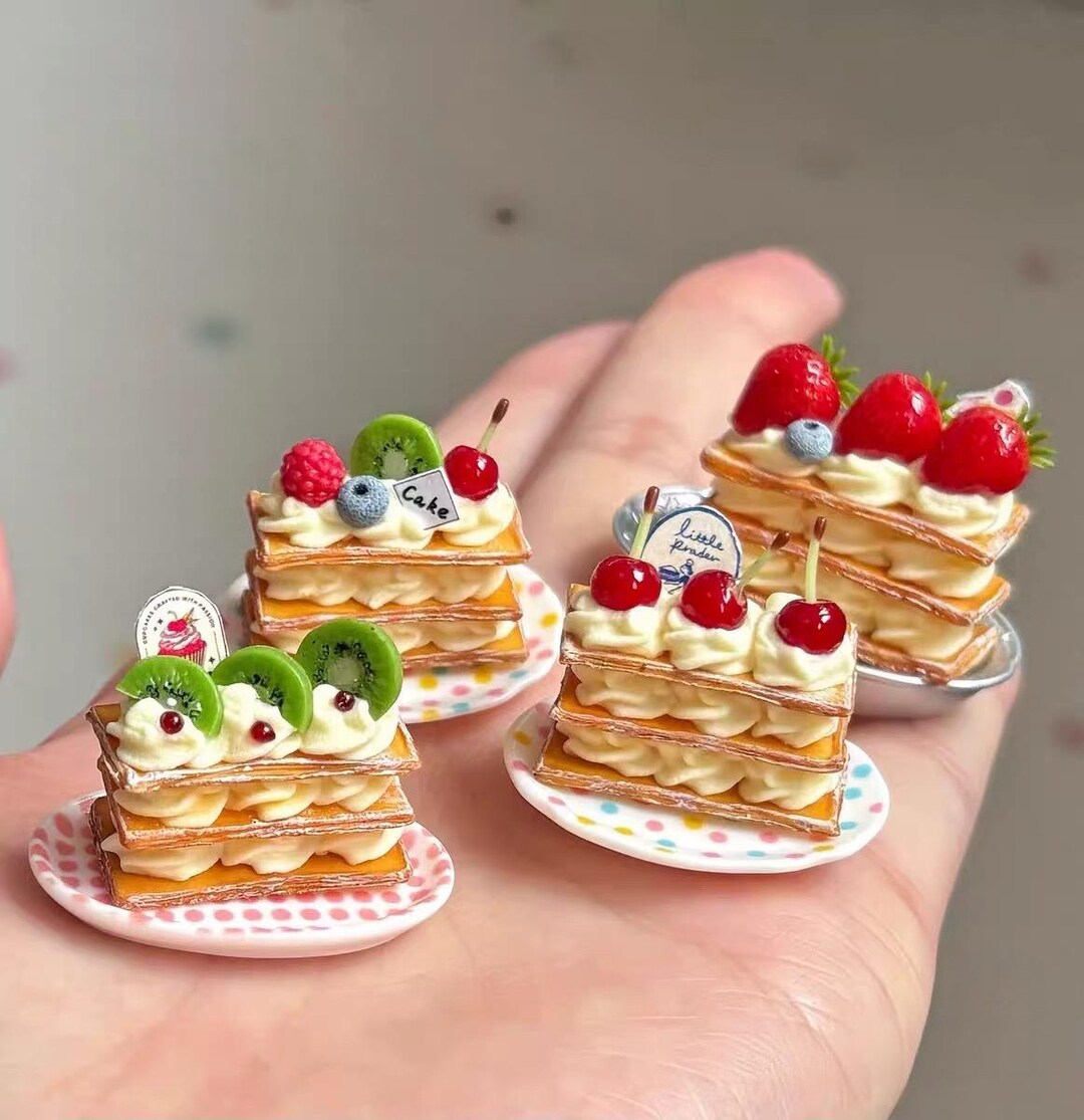 Miniature Napoleon Cake | Dollhouse Mini Food Accessories｜realistic ...