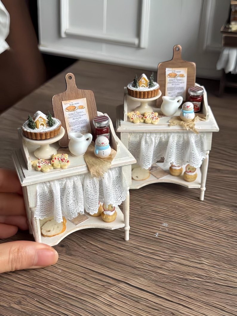 Christmas Dessert Table Miniature | Handmade Vintage Cake Stand | Tea ...