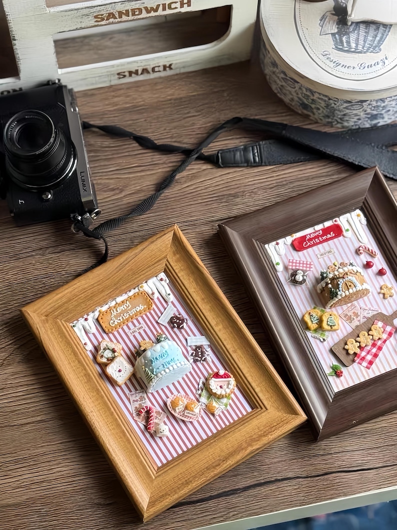 Vintage Christmas Photo Frame | Handmade Distressed Wood Frame | Rustic ...
