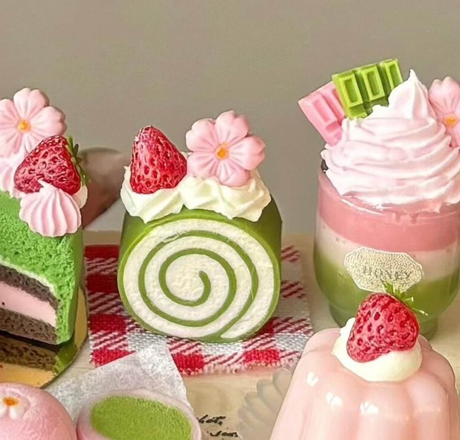 Miniature Sakura Dessert Set | Dollhouse Mini Food Accessories ...