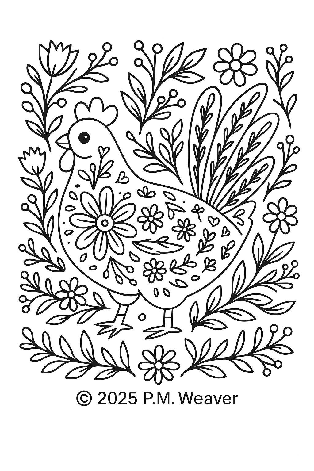 Chicken Coloring Pages Printable | Farm Animal Coloring Sheets for Kids ...