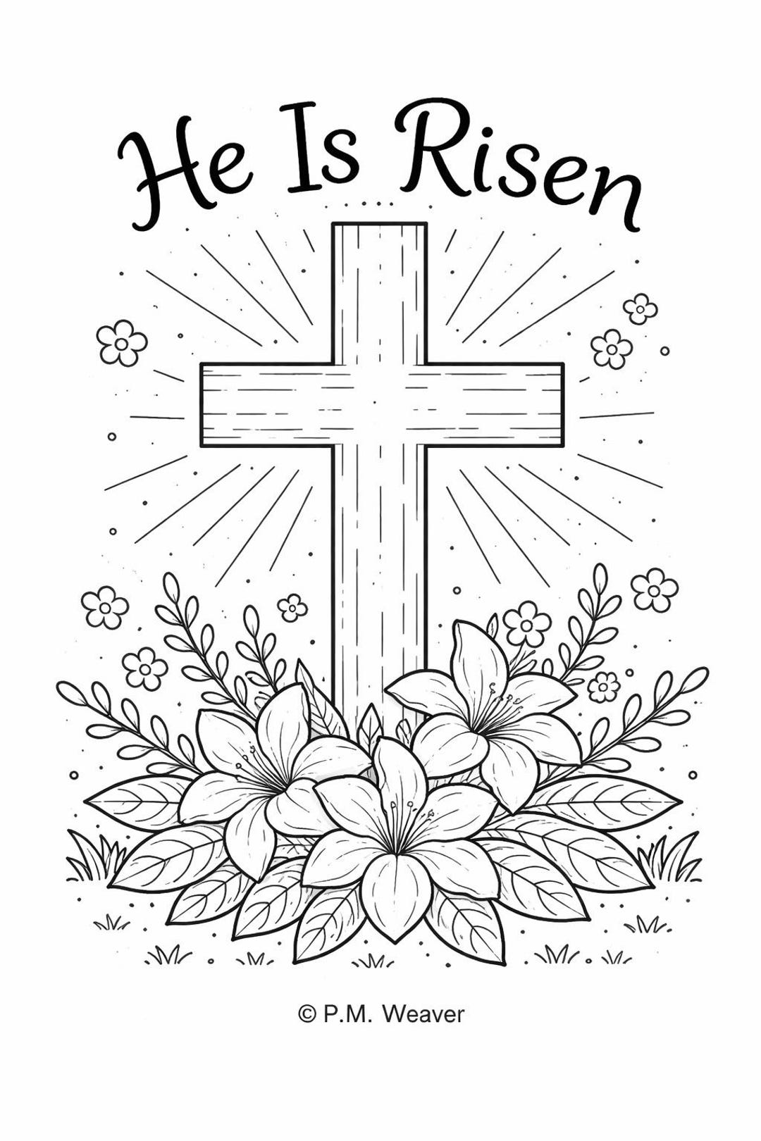 Christian Easter Coloring Pages Printable | Cross Coloring Page for ...