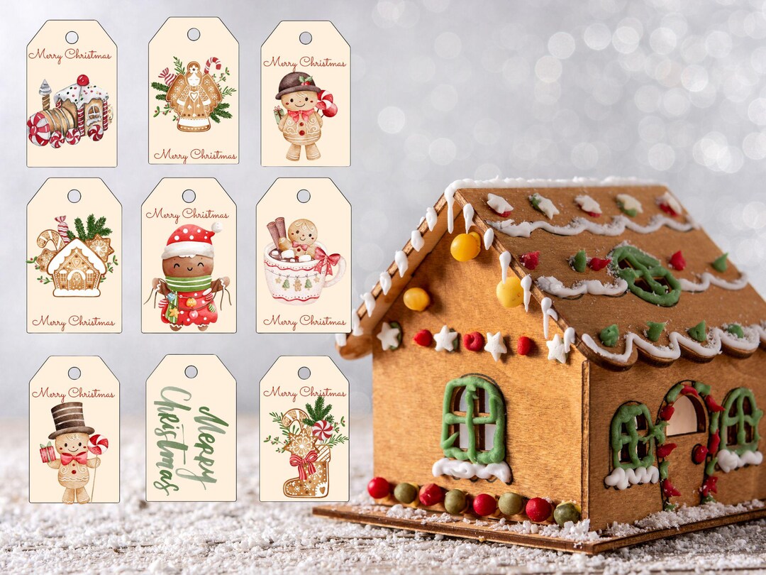 Gingerbread Gift Tags – Printable Christmas Tags – Instant Digital ...