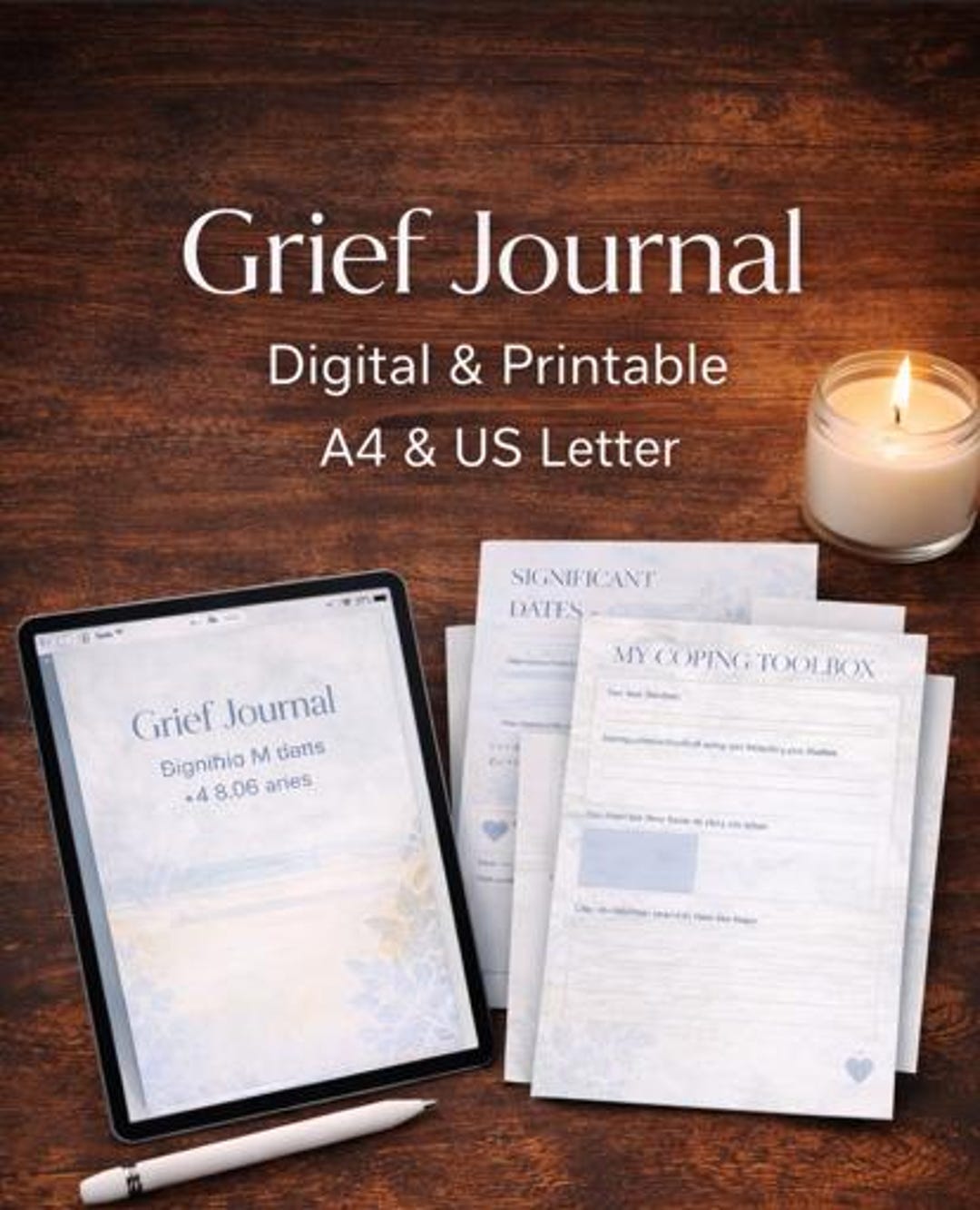 Grief Journal Printable A4 - US Letter | Digital Grief Journal for ...