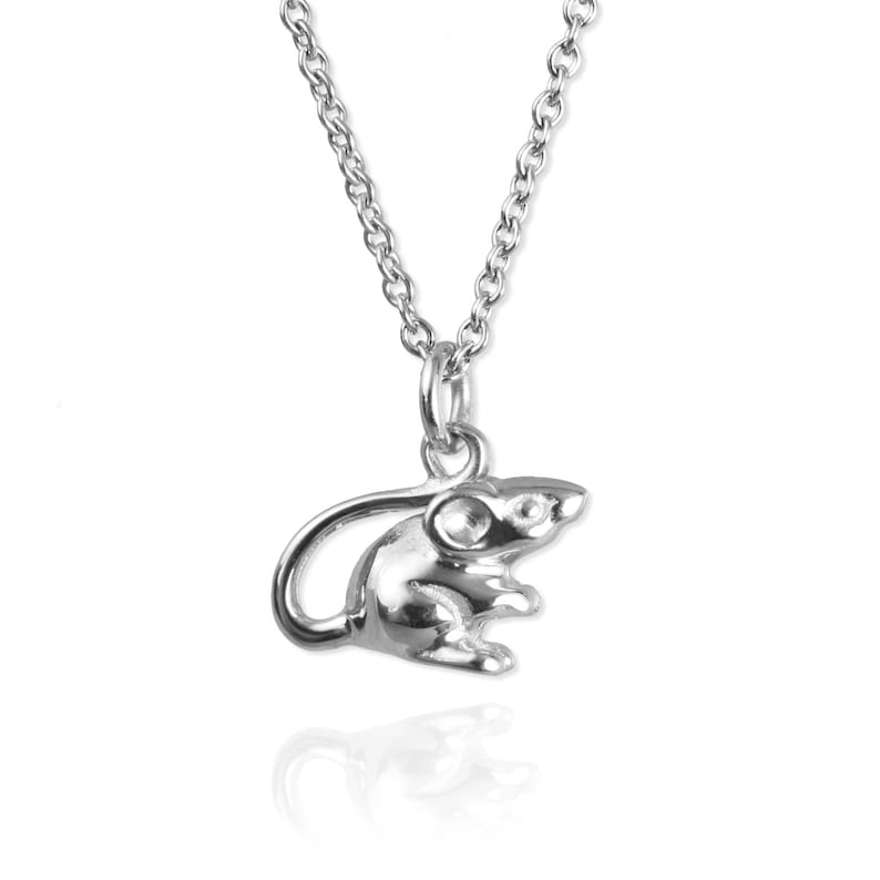 Handmade Tiny Mouse Necklace: Sterling Silver or Gold Animal Lover Gift ...