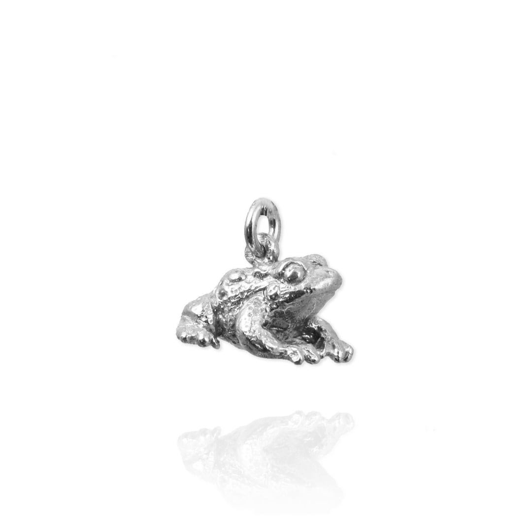 Handmade Toad Charm: Sterling Silver or Gold Tiny Frog Pendant Necklace ...