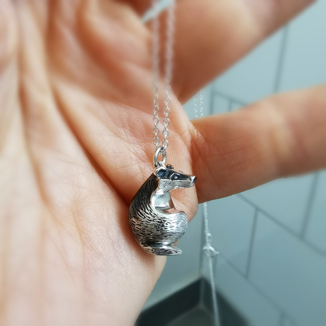 Badger Necklace, Silver Badger Pendant, Woodland Jewellery, Badger ...