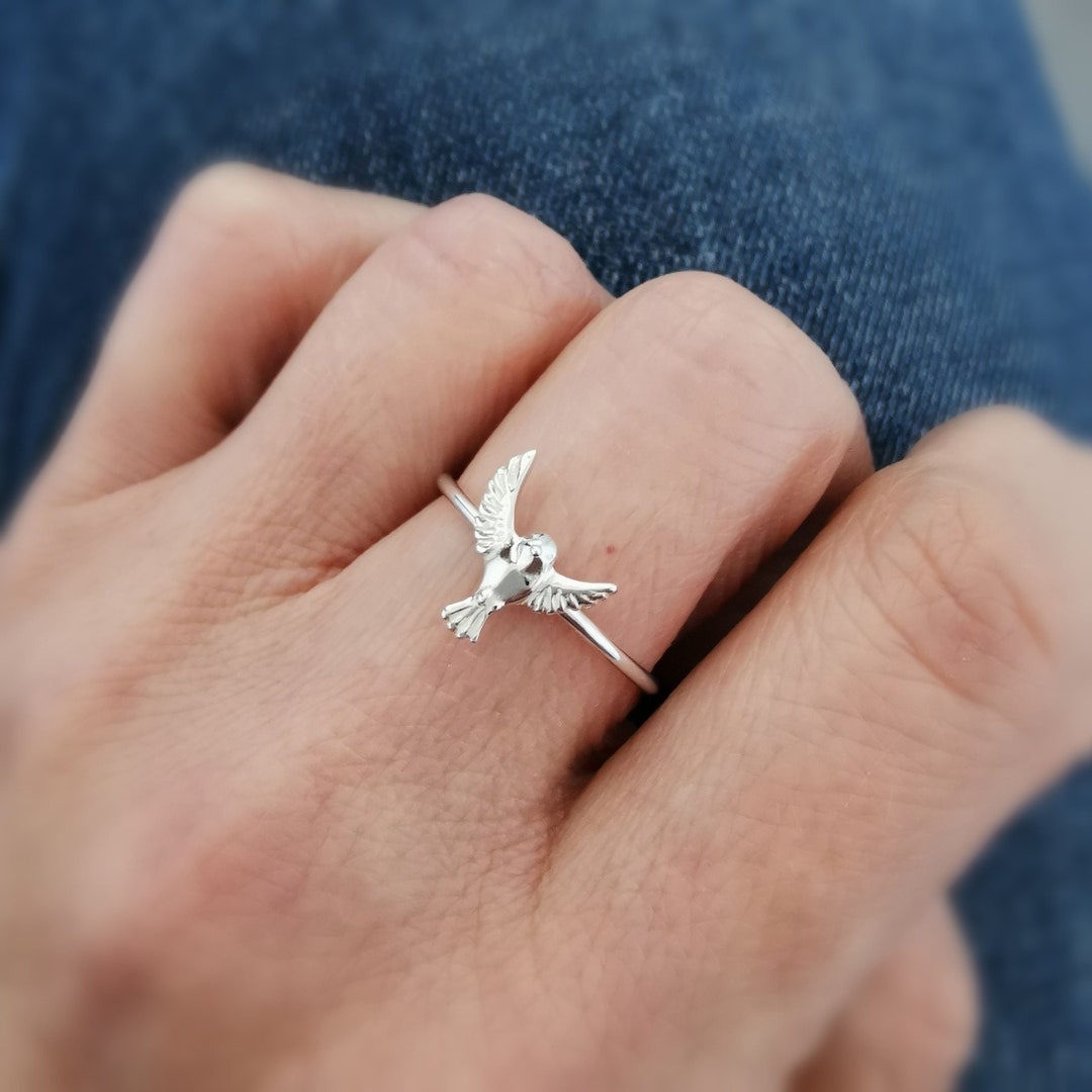 Handmade Bird Ring: Sterling Silver or Gold Stacking Jewelry, Bird ...