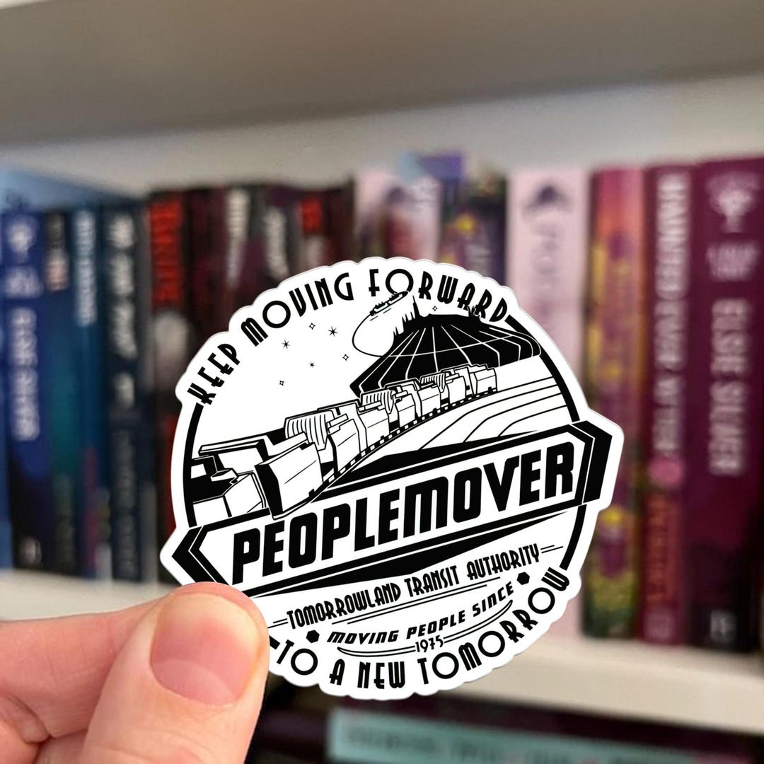Retro People Mover Vinyl Sticker, Space Mountain Waterproof Decal ...