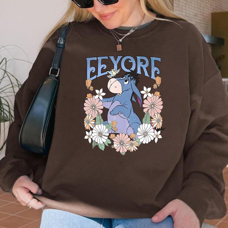 Retro Disny Eeyore Png, Eeyore Winnie the Pooh Png, Eeyore Floral ...