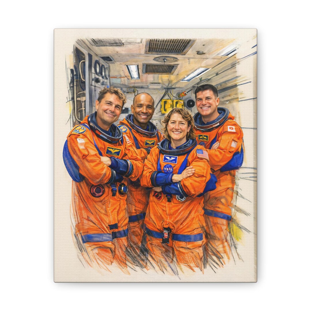 NASA Astronaut Crew Canvas Print | Space Shuttle Astronaut Art ...