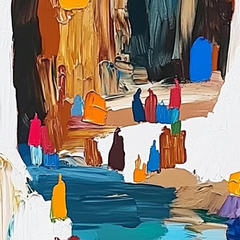 Large Colorful Abstract Oil Painting on Canvas,hand Painted Textured ...
