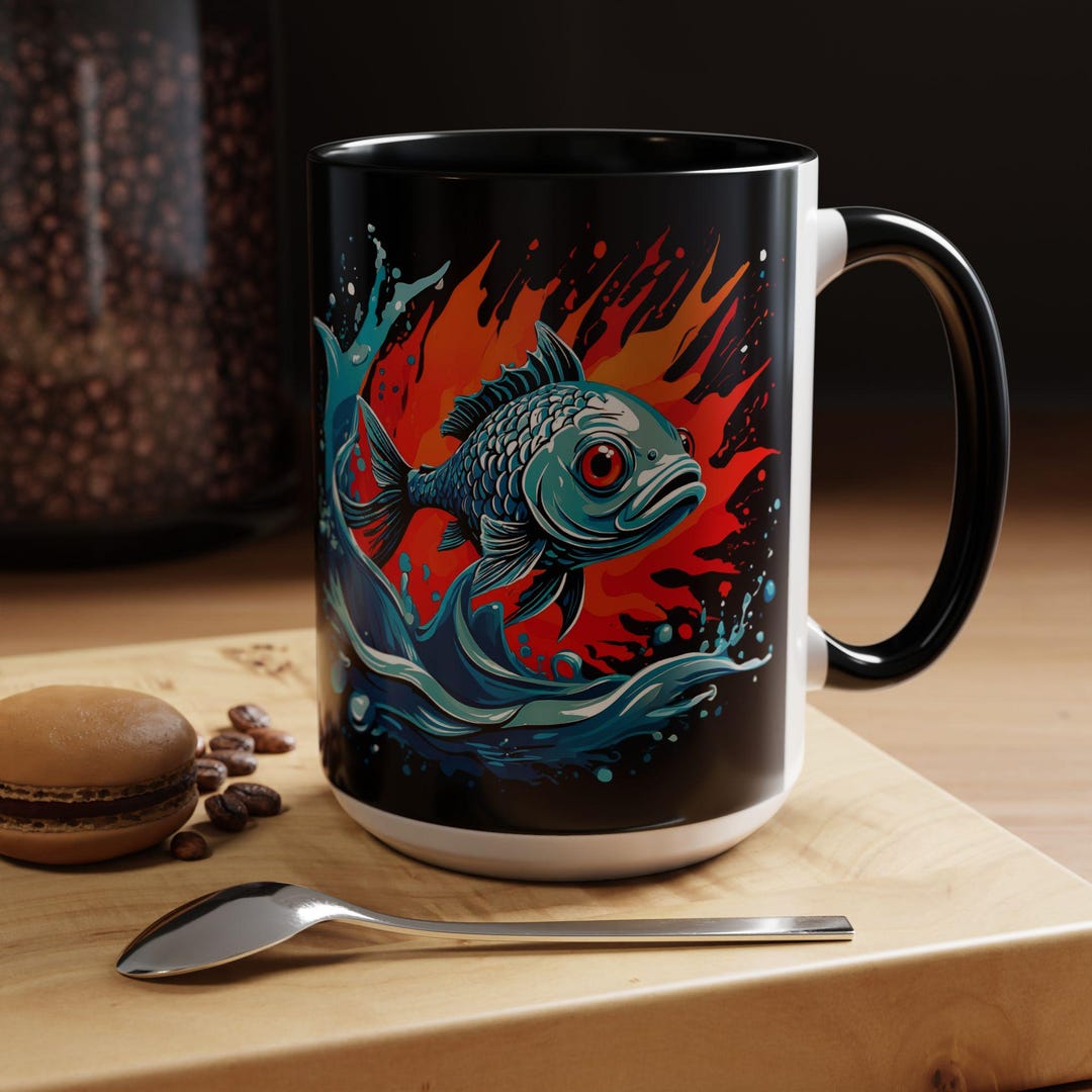 Colorful Koi Fish Swirl Mug | Accent Coffee Mug - Etsy