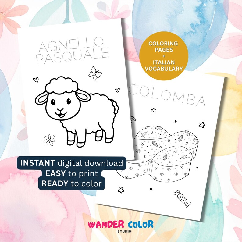 Easter in Italy Coloring Pages | Learn Italian Vocabulary | 10 ...