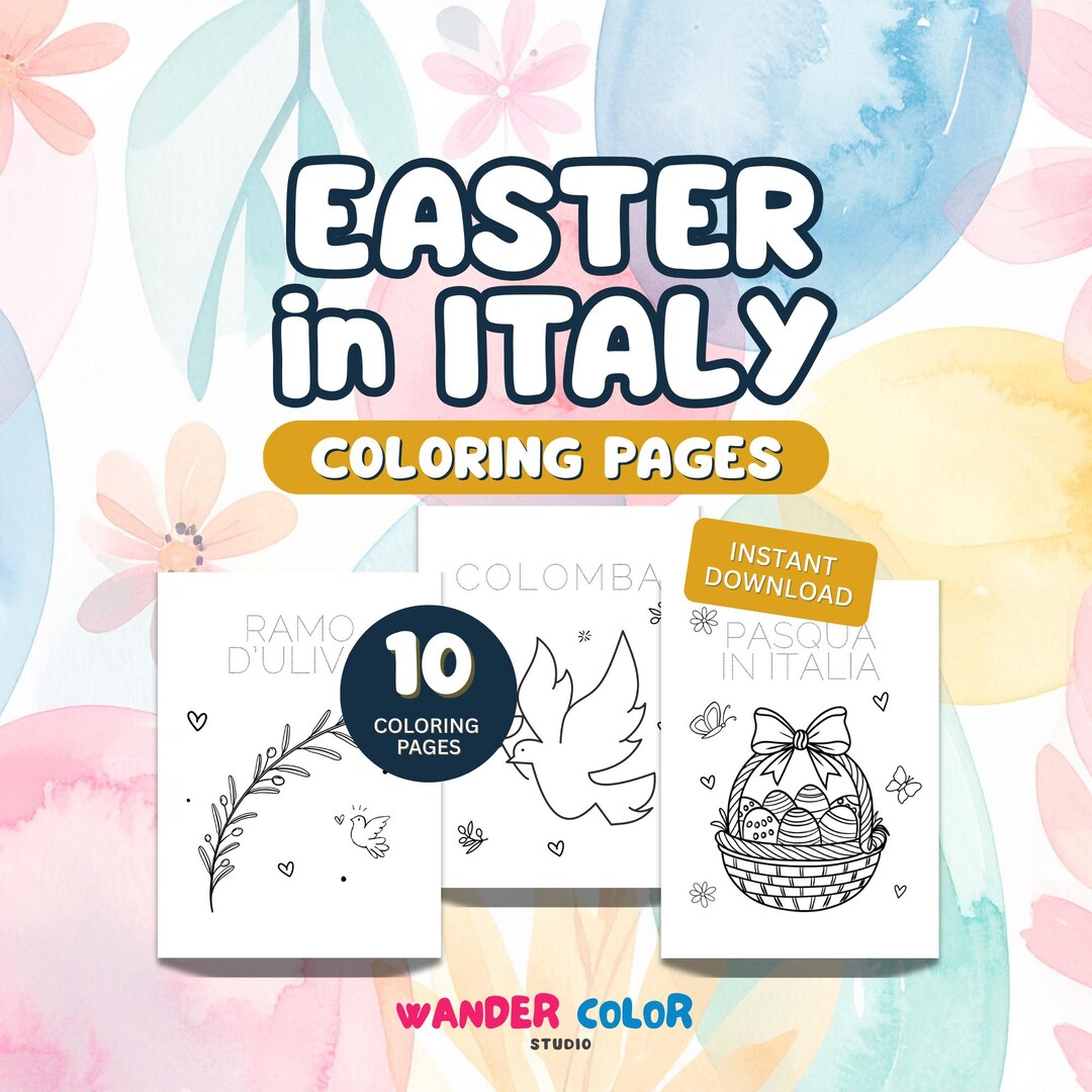Easter in Italy Coloring Pages | Learn Italian Vocabulary | 10 ...