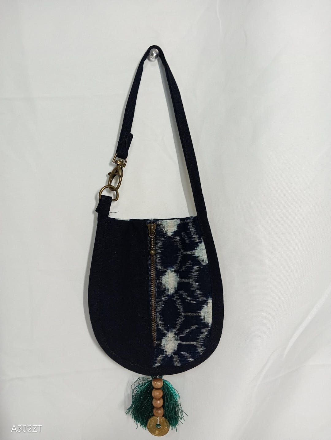 Indigo Coin Purse With Retro Lining & Strap japanese Indigo Pouch With ...