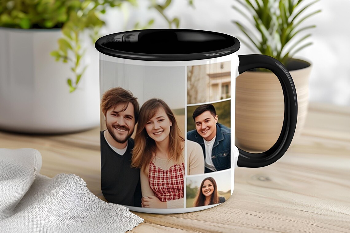 Personalized Photo Collage Mug - Custom Photo Coffee Mug - Custom Logo ...