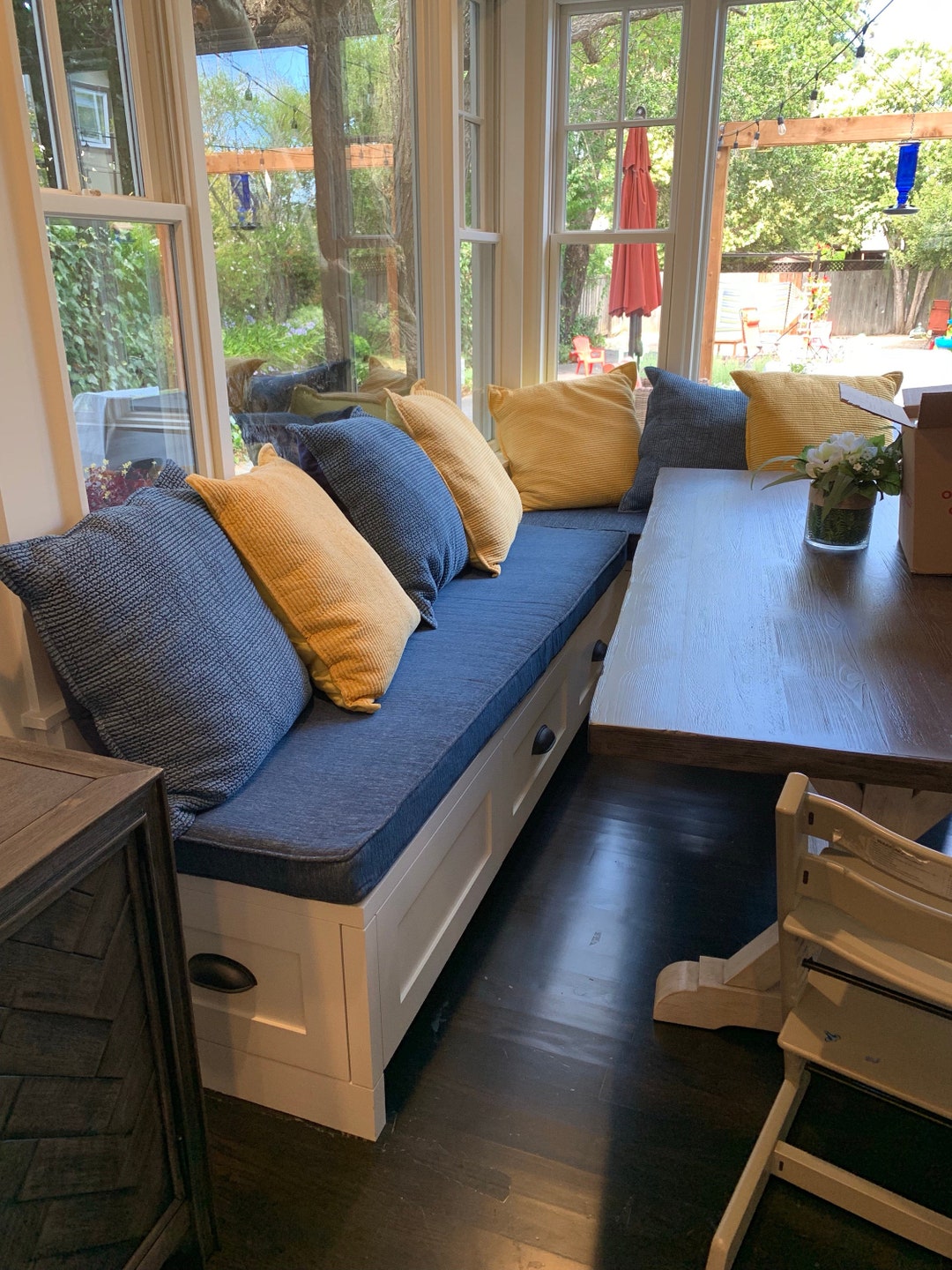 CUSTOM Cushion Covers Piping Box Cushions Foam Insert Bench Seat ...