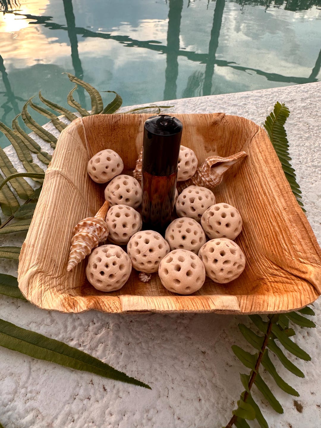 Tropical Clay Diffuser Balls & Roll-on Oil Set. Handmade Natural ...