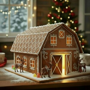 Gingerbread House Barn Template - Easy Pattern - Etsy
