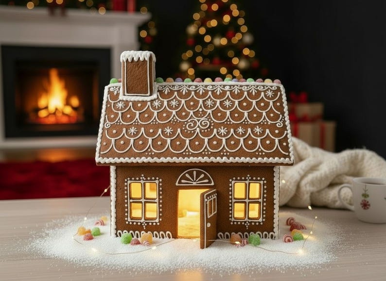 Gingerbread House Cottage Template - Classic Easy - Etsy UK